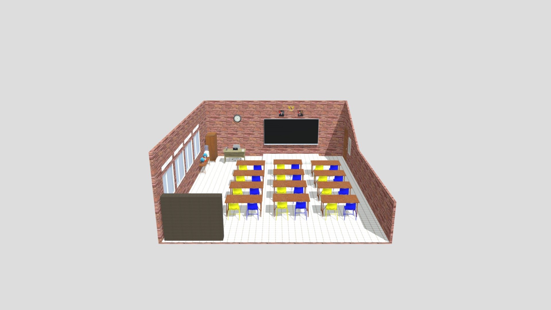 RUANGAN KELAS - 3D model by rizkytri [cd61d28] - Sketchfab