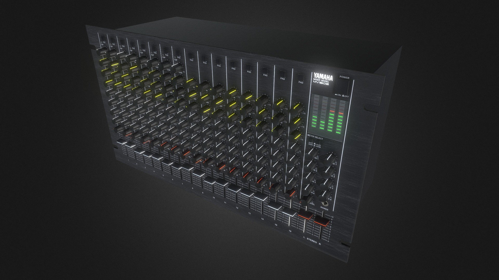 YAMAHA MV1602 - VINTAGE RACK MOUNT MIXER - Download Free 3D model by ...