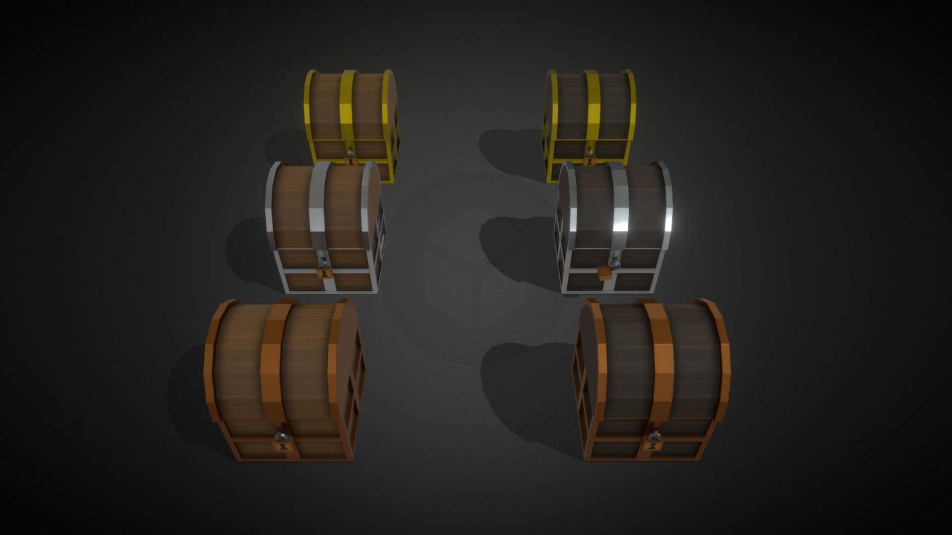 Low Poly Chests Bronze SIlver and Gold - 3D model by Guilherme Sena ...