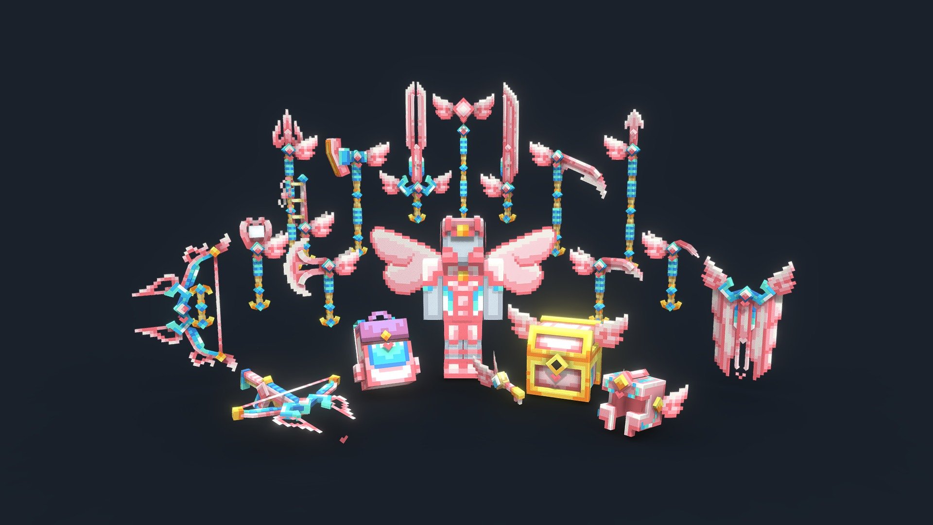 Bonita Weapons & Tools Set - 3D model by Polygony (@polygonymc ...