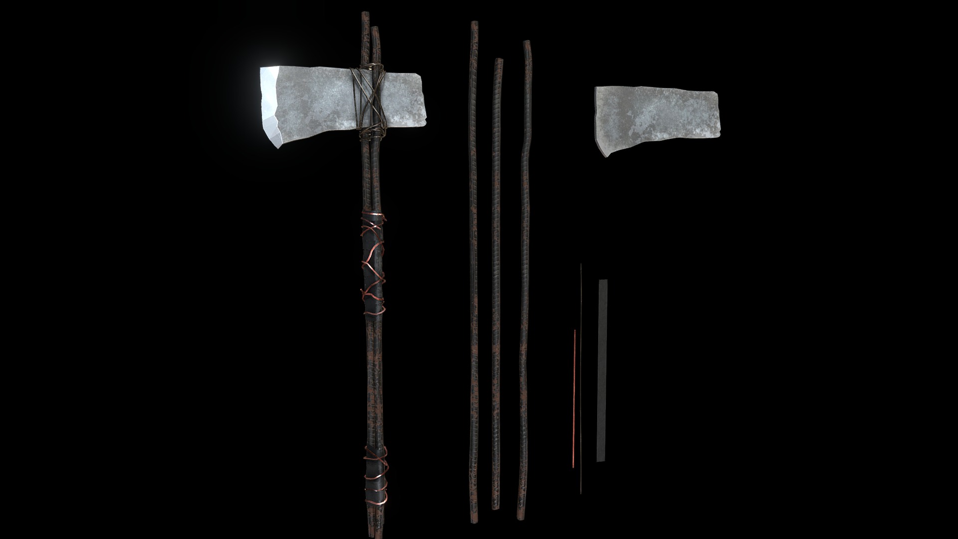 Handmade metal axe 3 - 3D model by Alekv [cd7f6d7] - Sketchfab