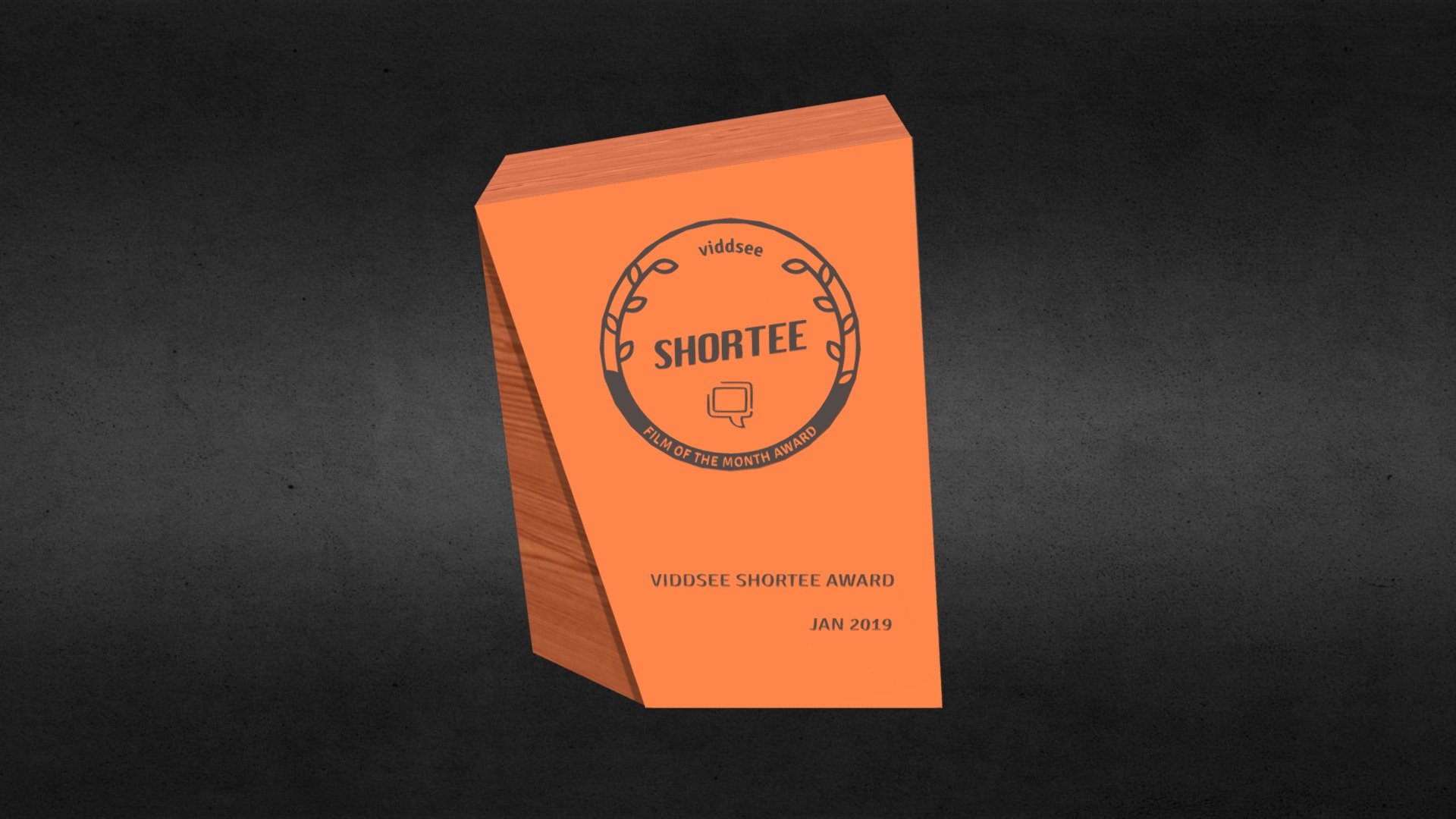 Viddsee Shortee Wood Trophy Rev02 For 3dmax - 3D model by AikHauKhaw ...