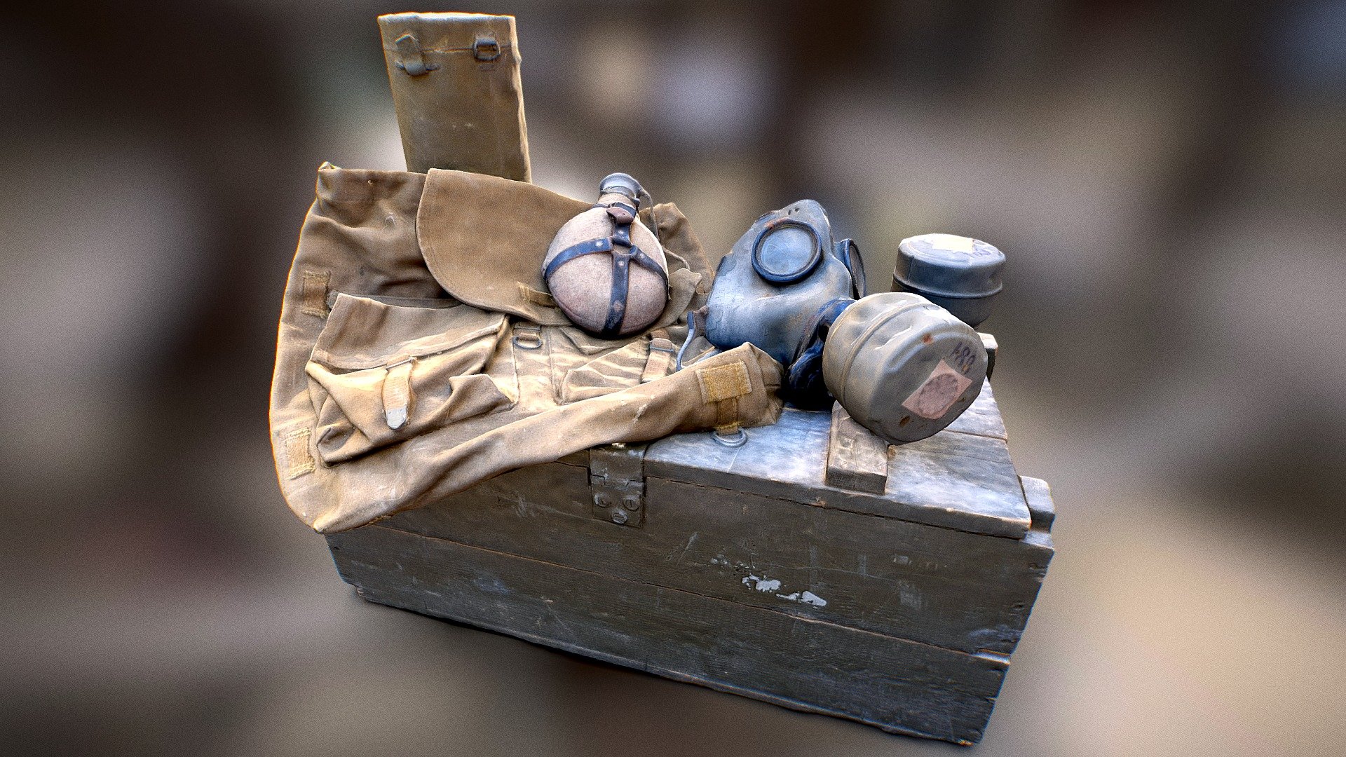 War/Apocalypse Survival Kit Mask - Photoscanned - 3D model by ...