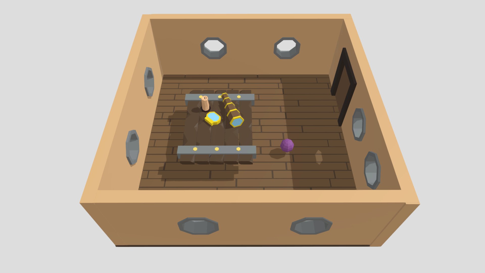 Low Poly Pirate scene + Animation FBX Export - Download Free 3D model ...
