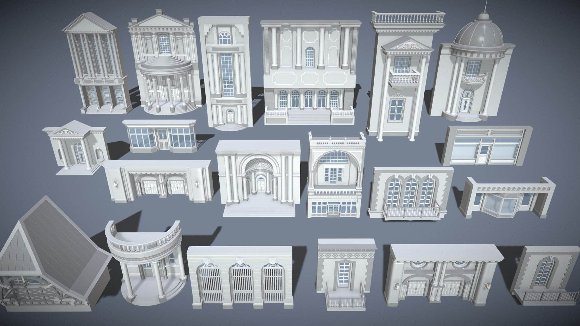 Building Facade Collection 8 - 20 pieces - 3D model by 3d.armzep ...