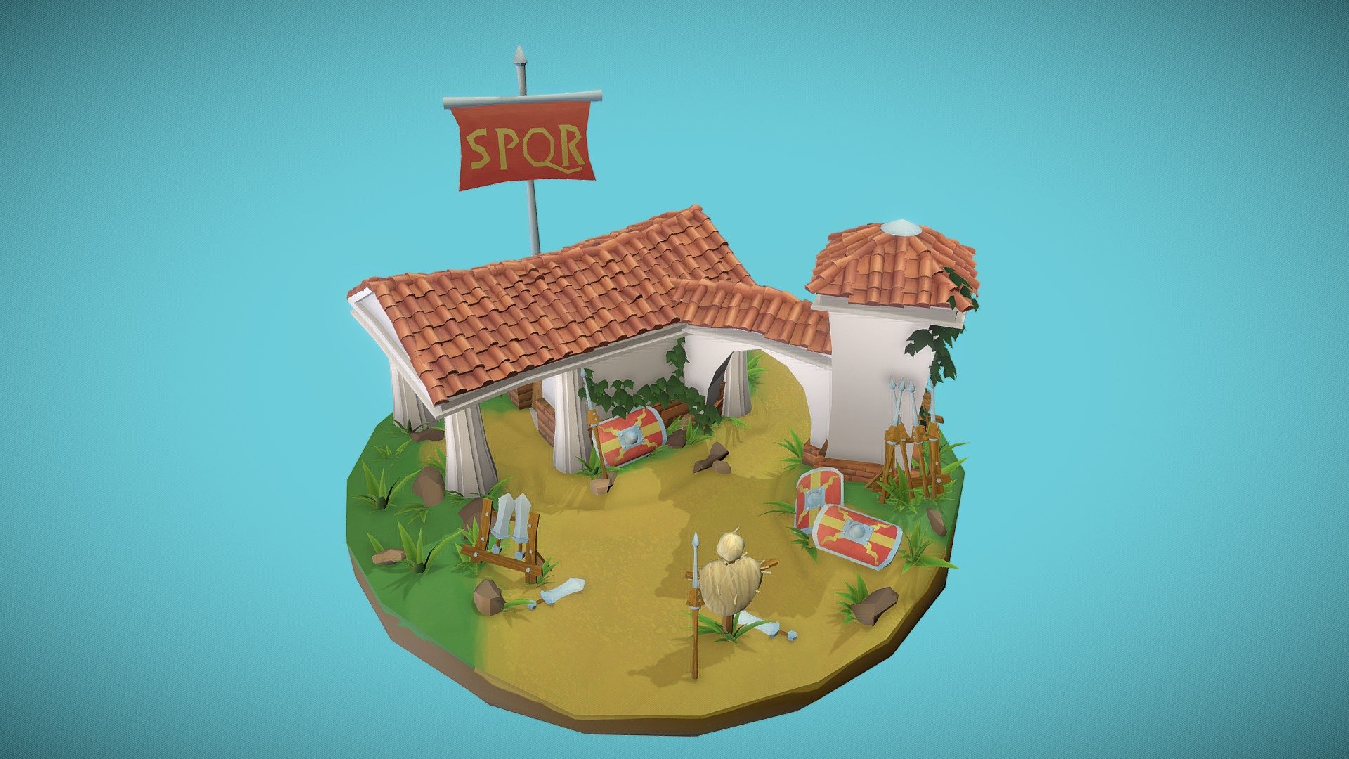 Roman Barracks - DAE Villages - Download Free 3D model by Jan Keller ...