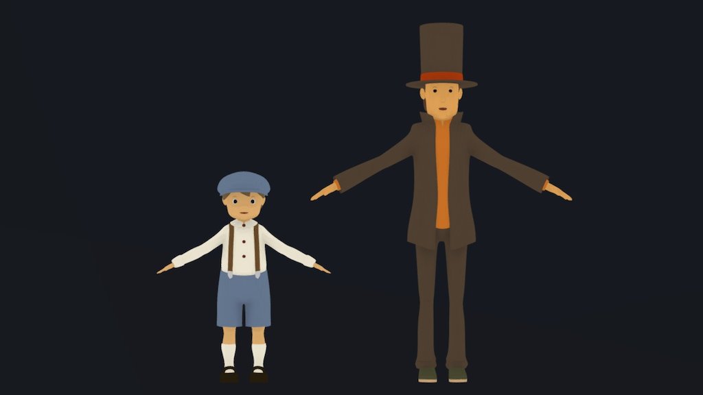 Professor Layton and Luke Triton - 3D model by thepianomonster [cdbcccd ...