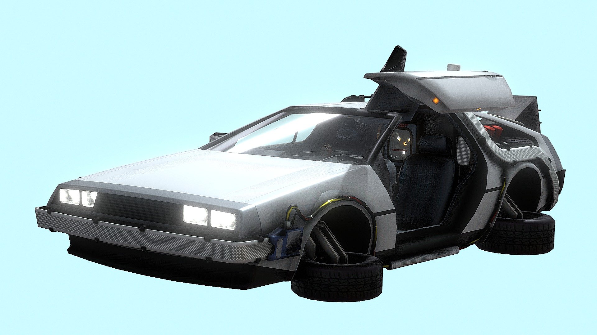**3D Model Delorean BTF 2 Flying Car** 🚗 - 3D model by momsboxtv ...
