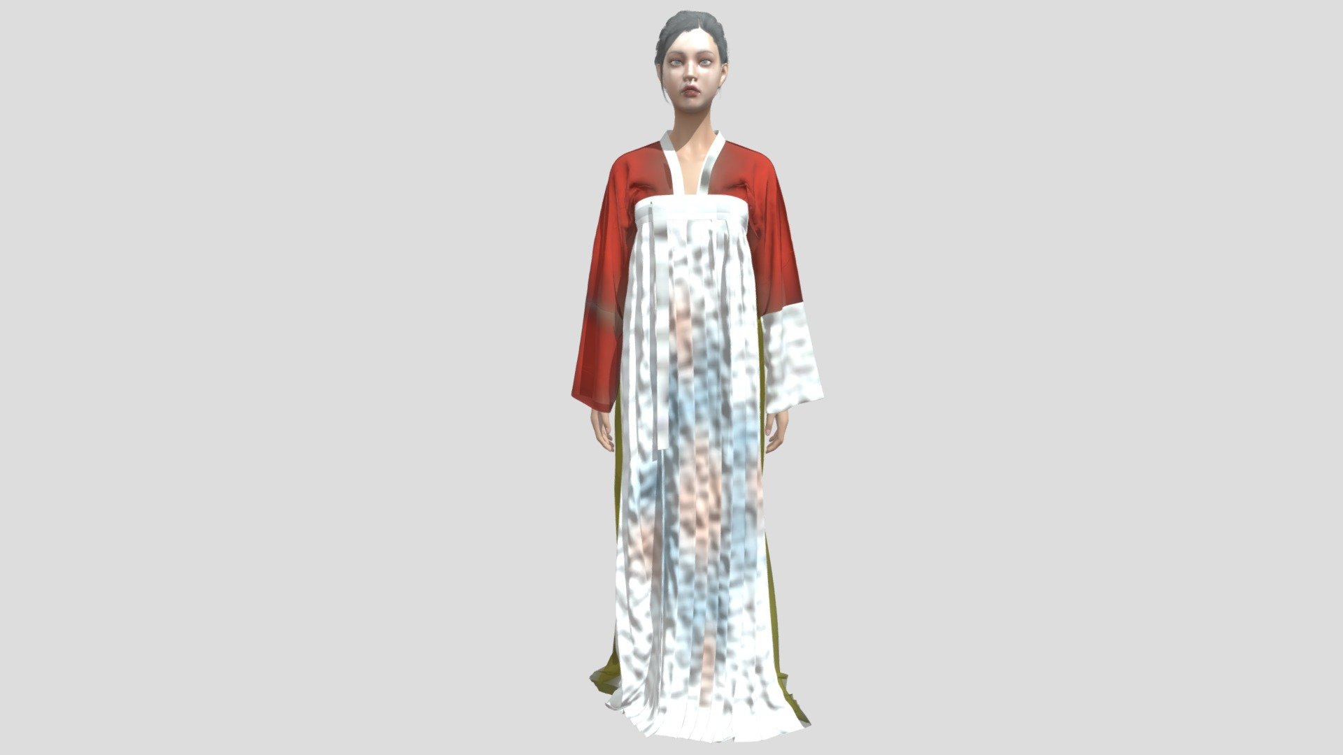 Chest-length printed hanfu of Tang Dynasty - Download Free 3D model by ...