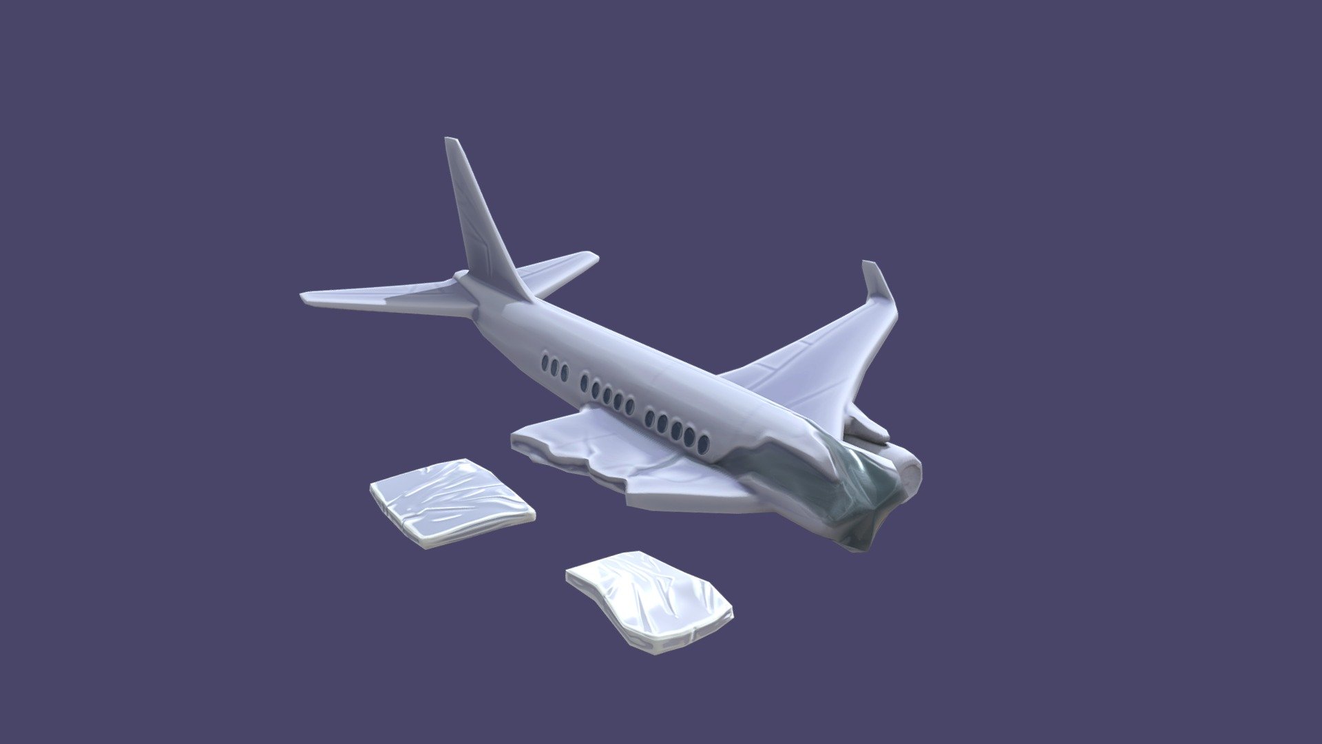 Stylized plane wreck - 3D model by Noel (@noeld) [cdcbeb4] - Sketchfab