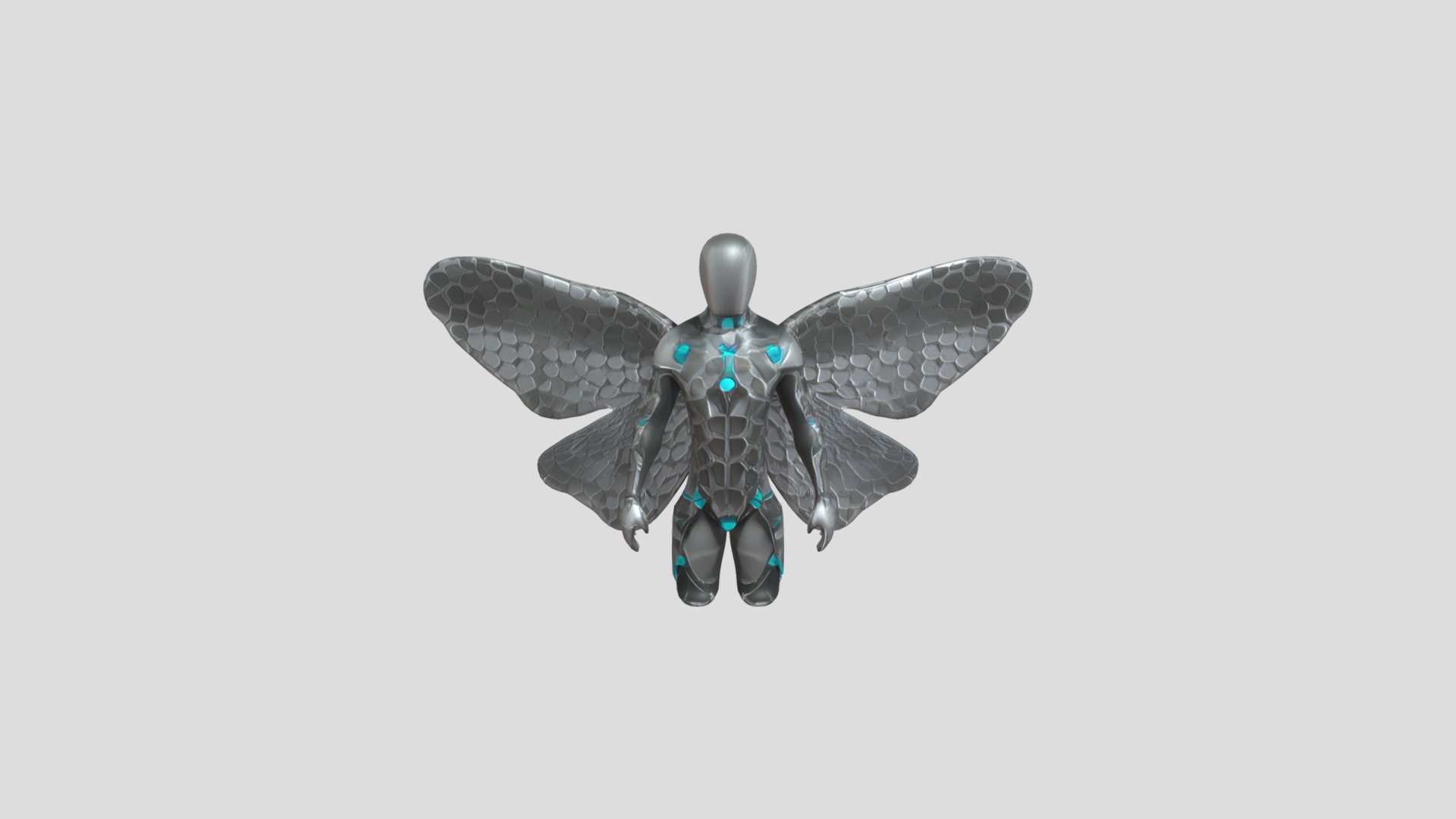 flying samurai sci-fi cyborg wearing Futuristic - Download Free 3D ...