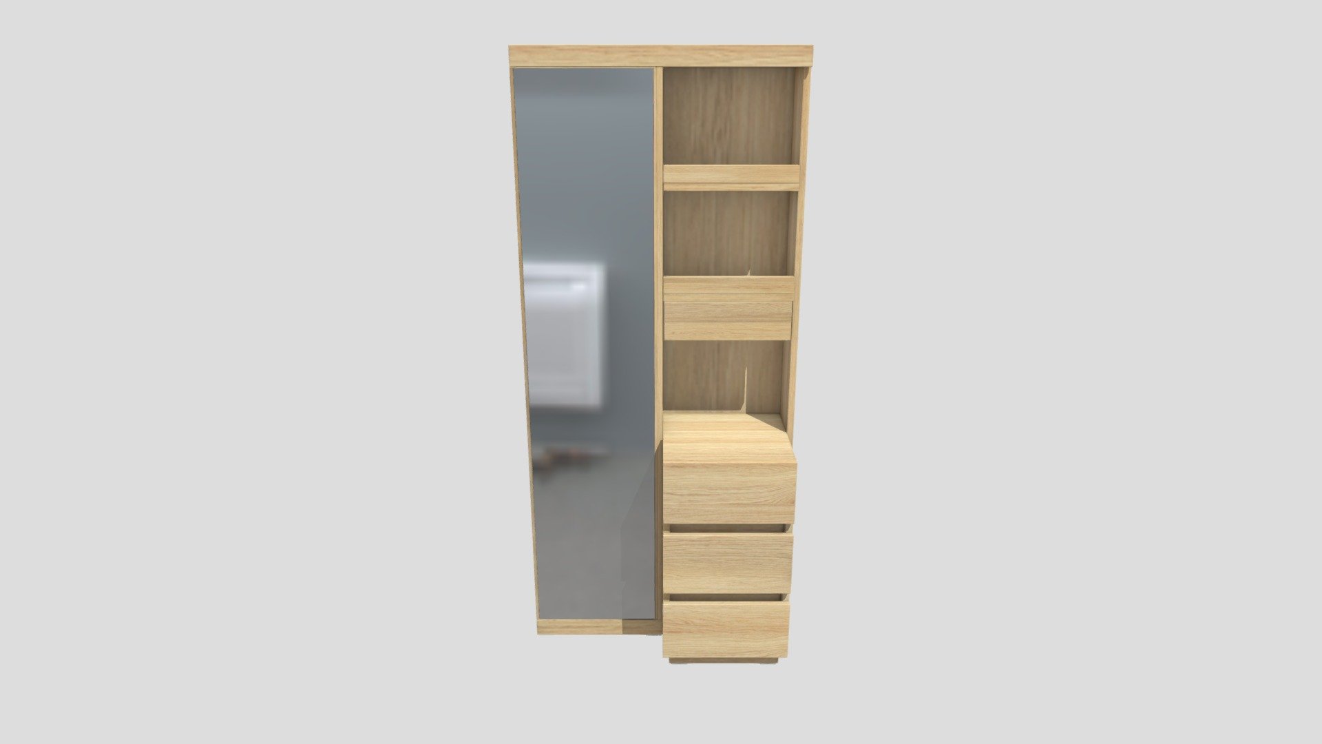 Diva full-length mirror dressing table - Buy Royalty Free 3D model by ...