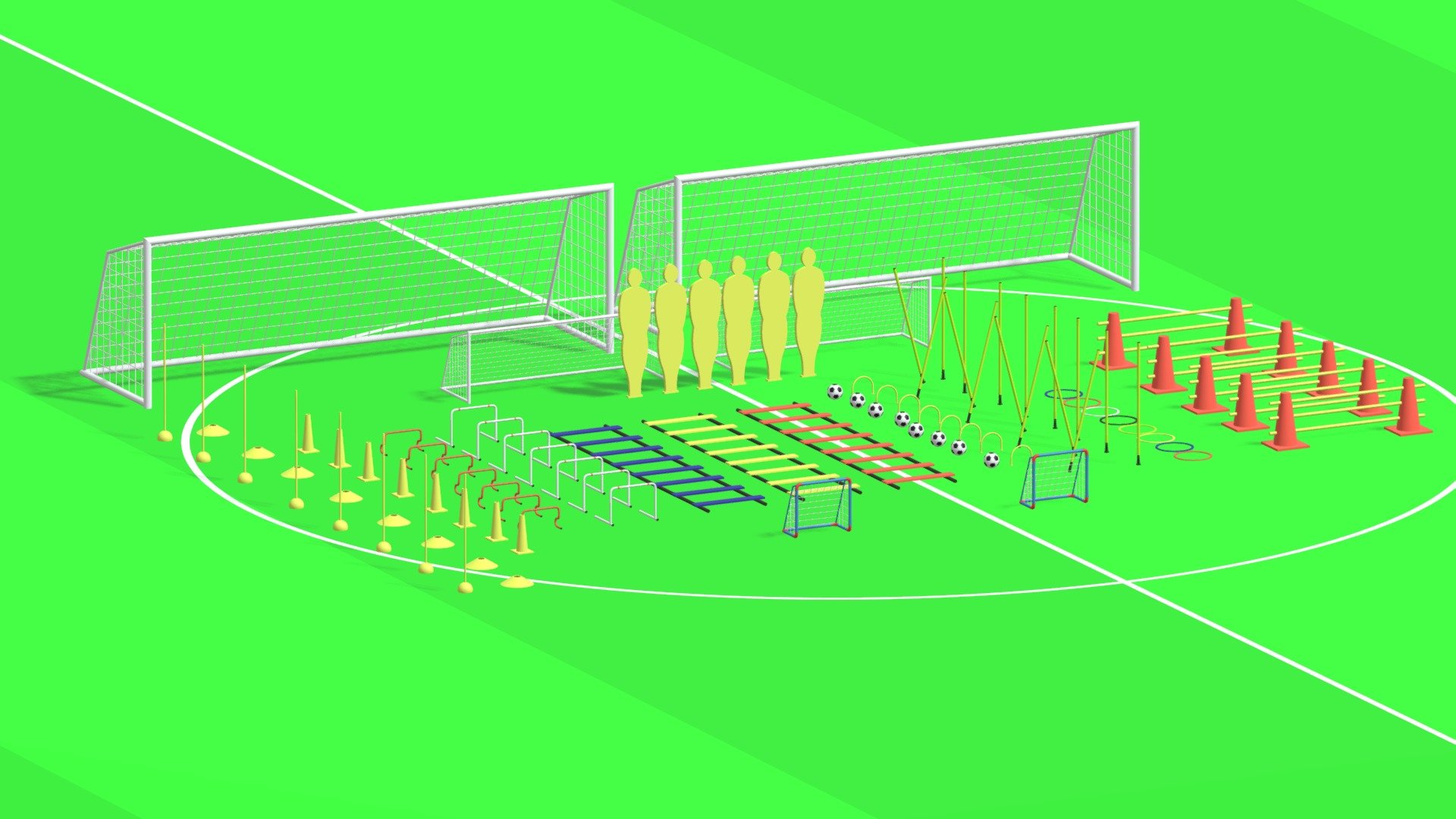 Football Soccer Training Equipment - Buy Royalty Free 3D model by ...