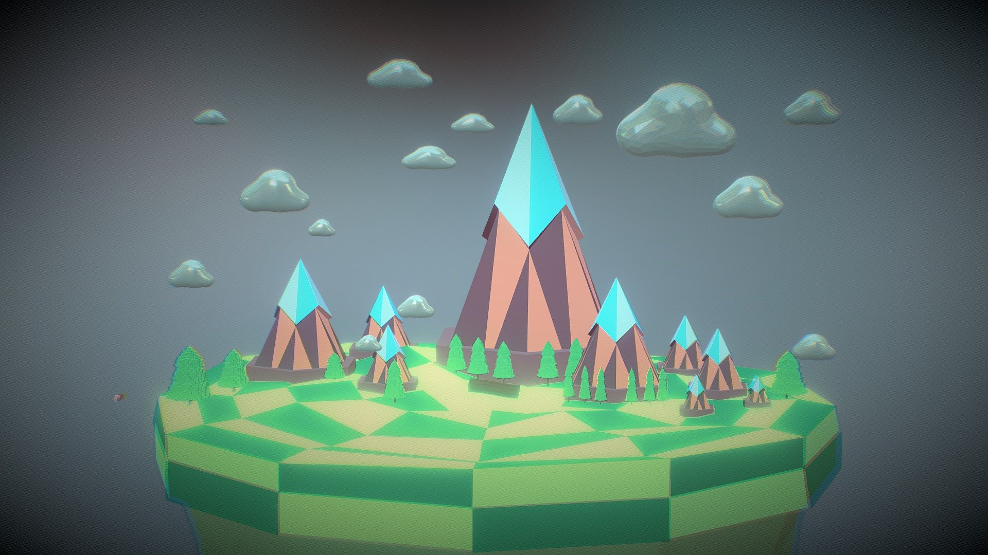 Low Poly Land - 3D model by INGENIO [cde50e1] - Sketchfab