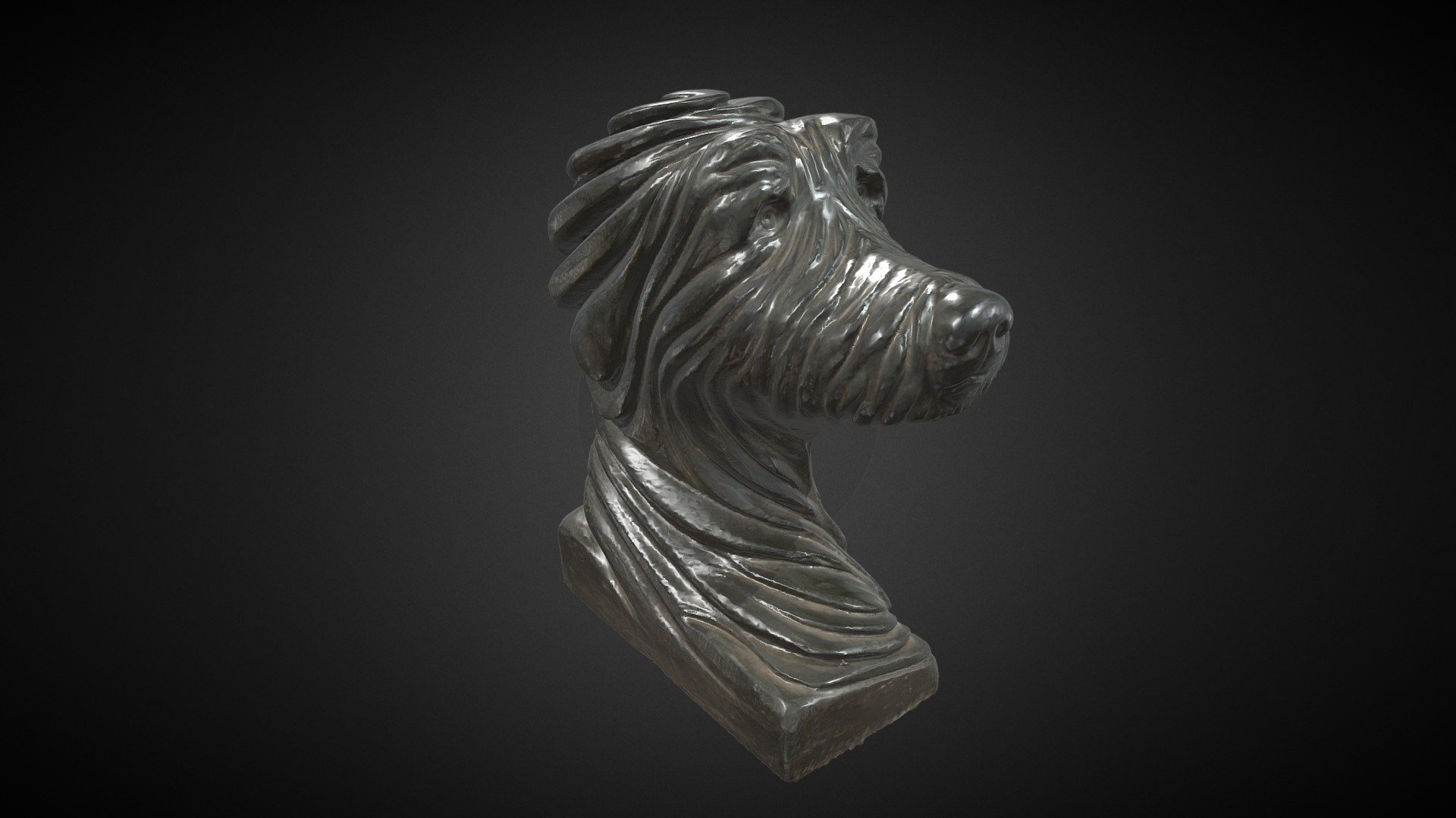 Dog in black granite by Albertino Costa - 3D model by orbitalscot ...