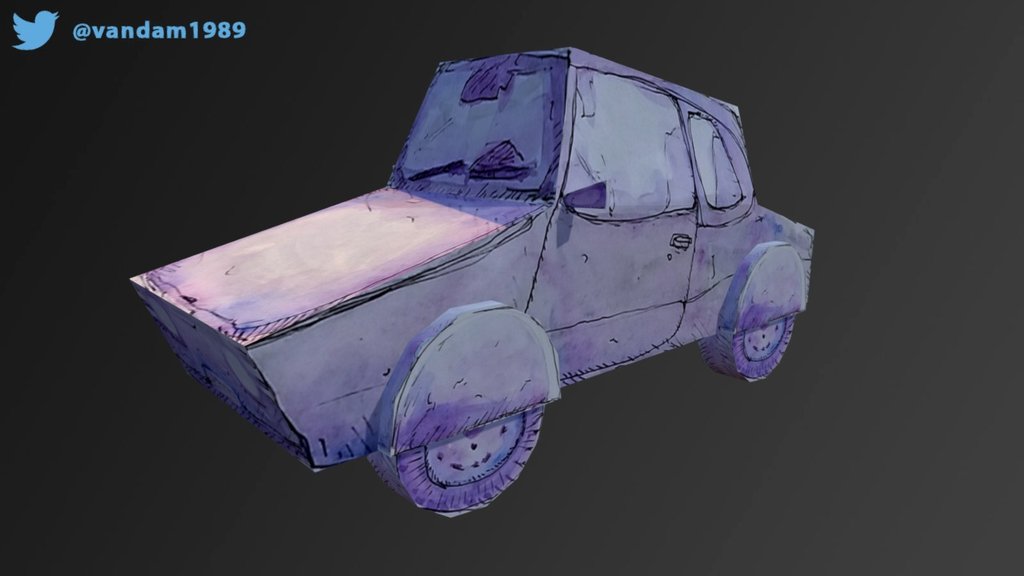 Watercolour Painted Car - 3D model by vandam1989 [cdef393] - Sketchfab