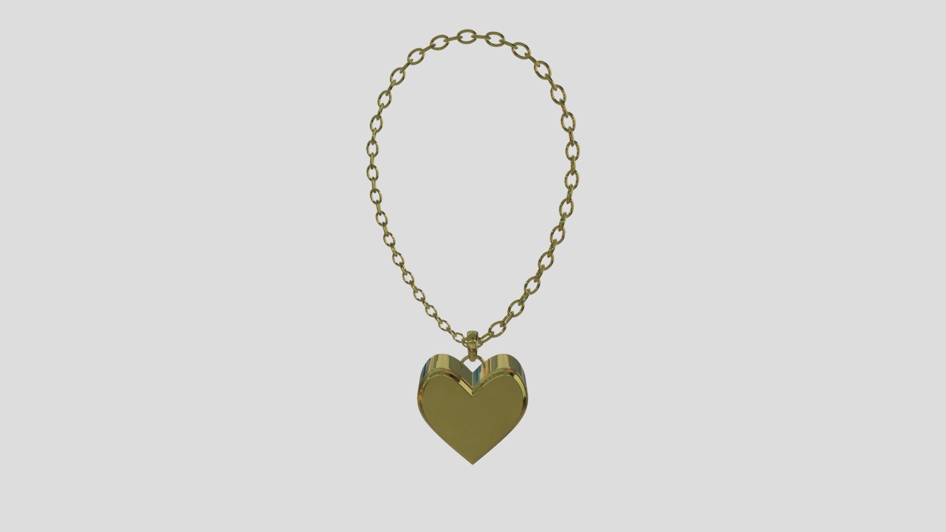 Gold Heart Pendant And Necklace - Download Free 3D model by Akinremi ...