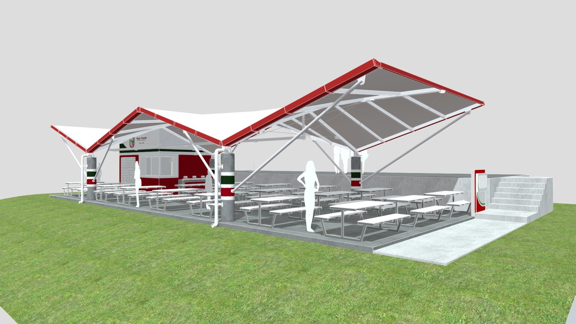 COMEDOR ESTUDIANTIL . - 3D model by ARQ. JOSÉ JOAQUÍN VELASCO TOTO ...