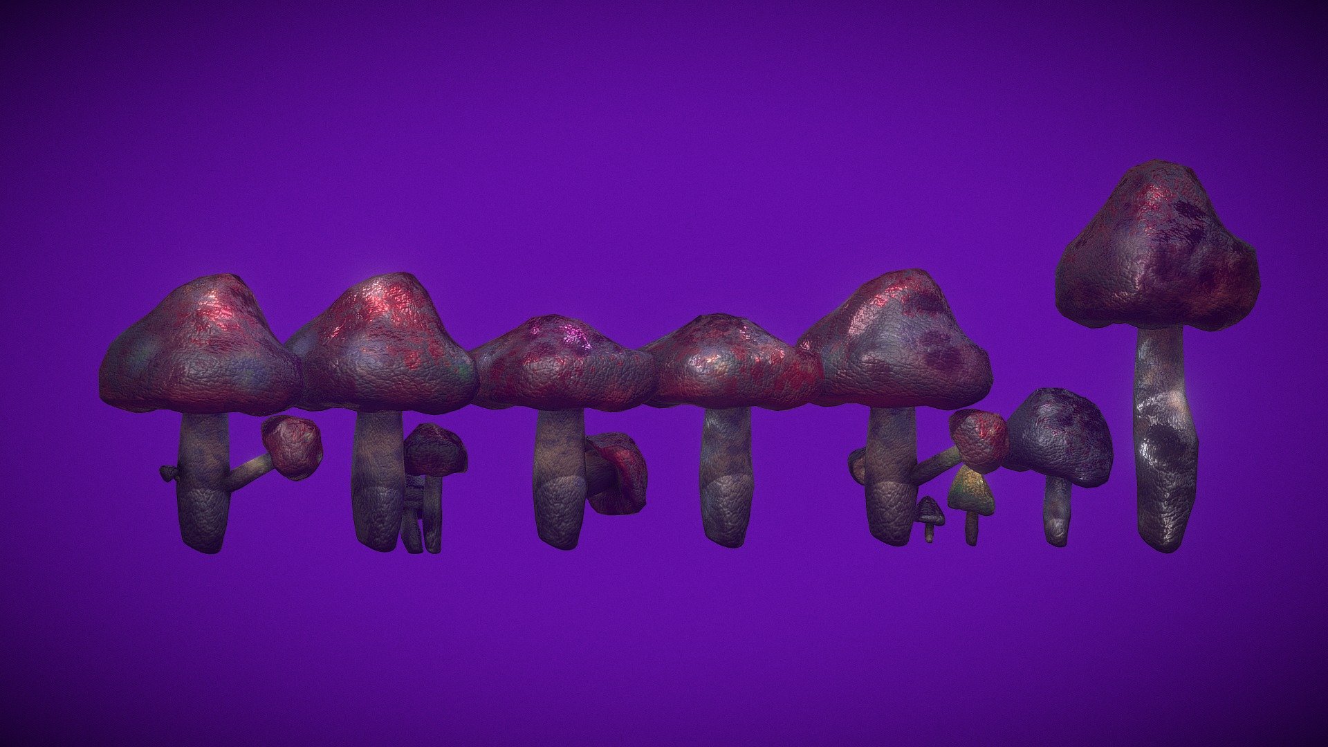 Dark mushrooms - Download Free 3D model by TUJM (@ggflutter) [ce00af4 ...