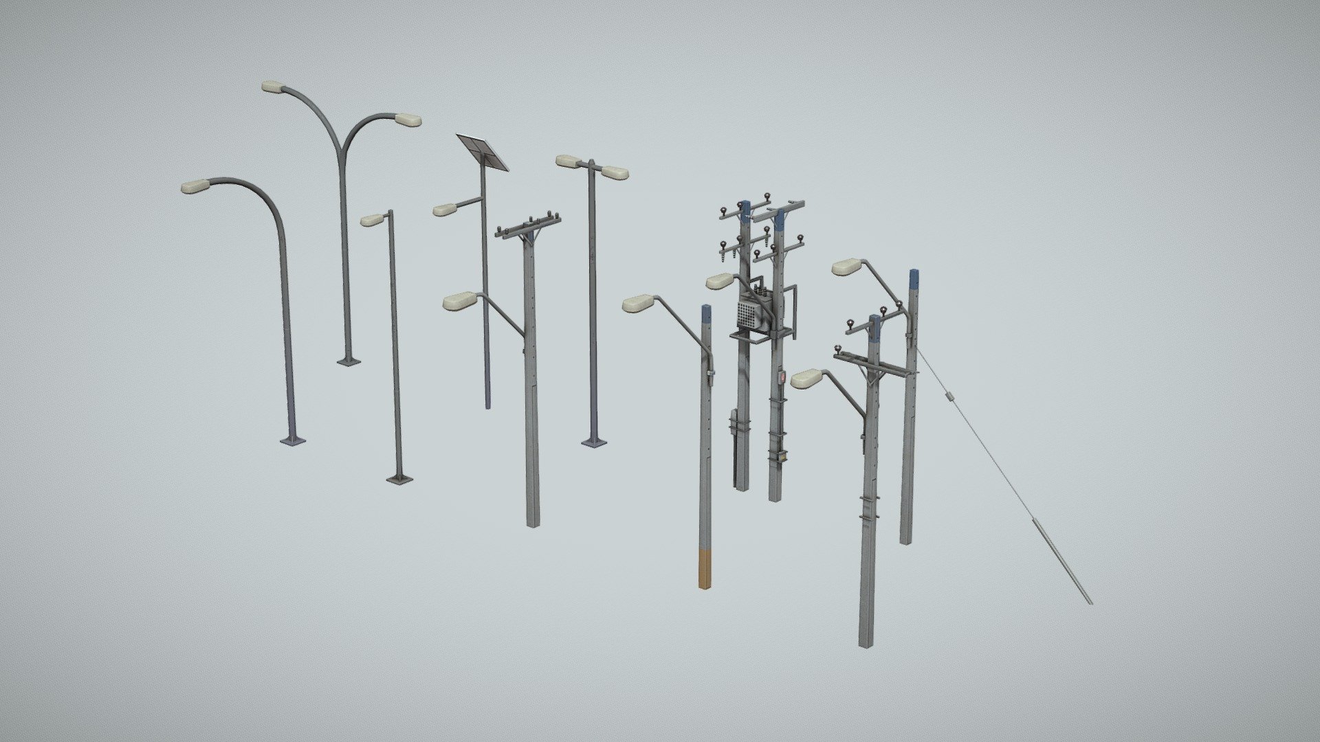 Electric Light Poles Pack - Buy Royalty Free 3D model by Outlier Spa ...