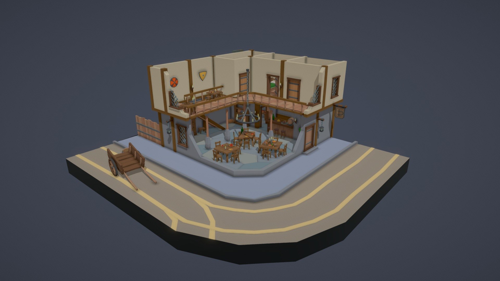 Lowpoly Tavern - Download Free 3D model by Hansalex [ce08c0a] - Sketchfab
