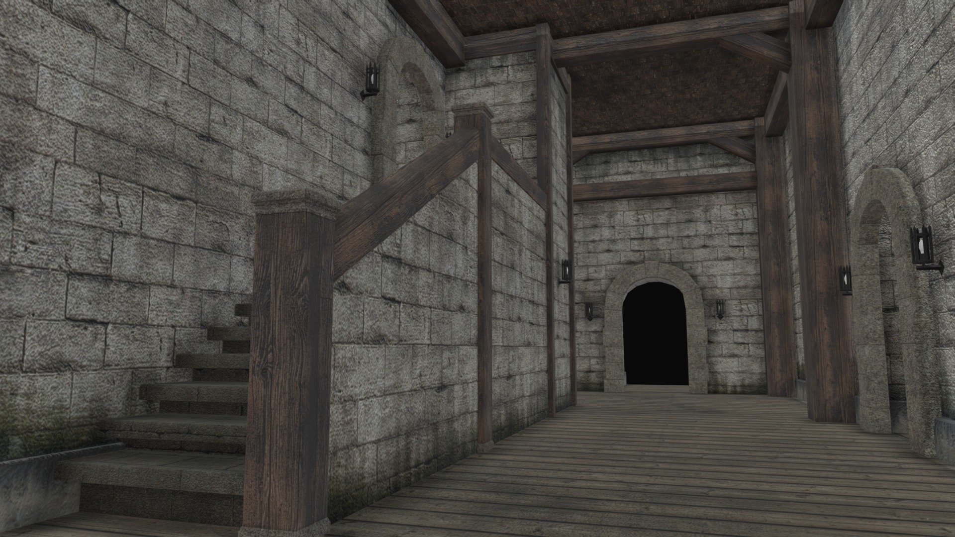 Castle Hallway - Download Free 3D model by local.yany [ce09285] - Sketchfab