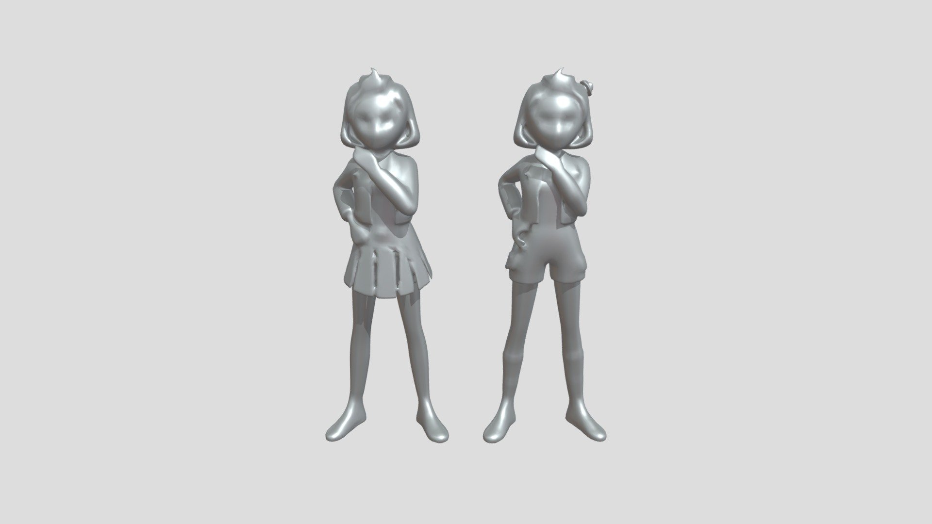 Two cartoon figures posing confidently - 3D model by skfntv2010 ...