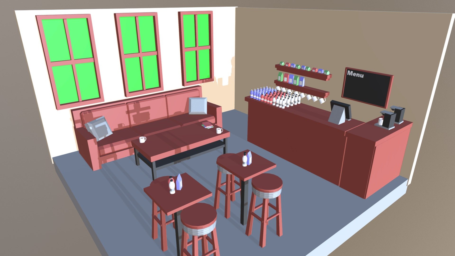 Coffee Shop Film Set Design Concept - 3D model by Jesse Van Norman ...