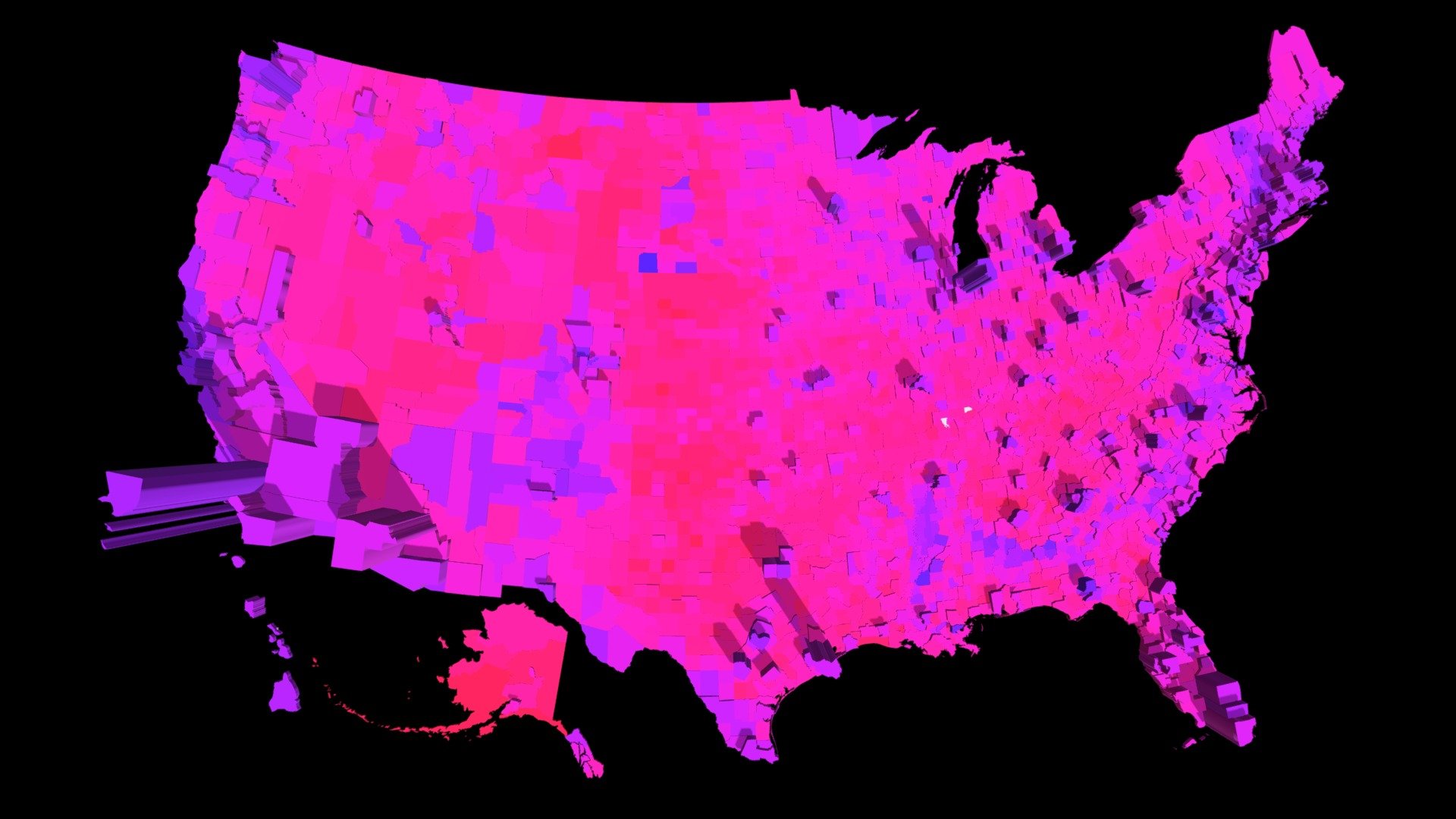 Us 2020 Presidential Election Results By County 3d Model By Fecr2o4