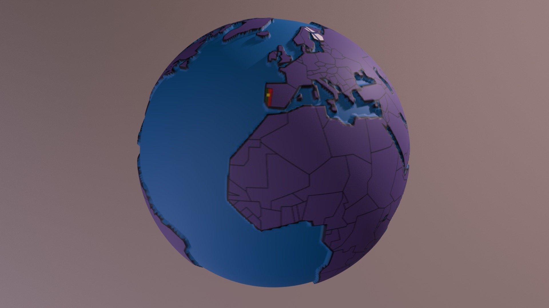 World Map - 3D model by Renata Surrécio (@therandomcat) [ce1dd8b ...