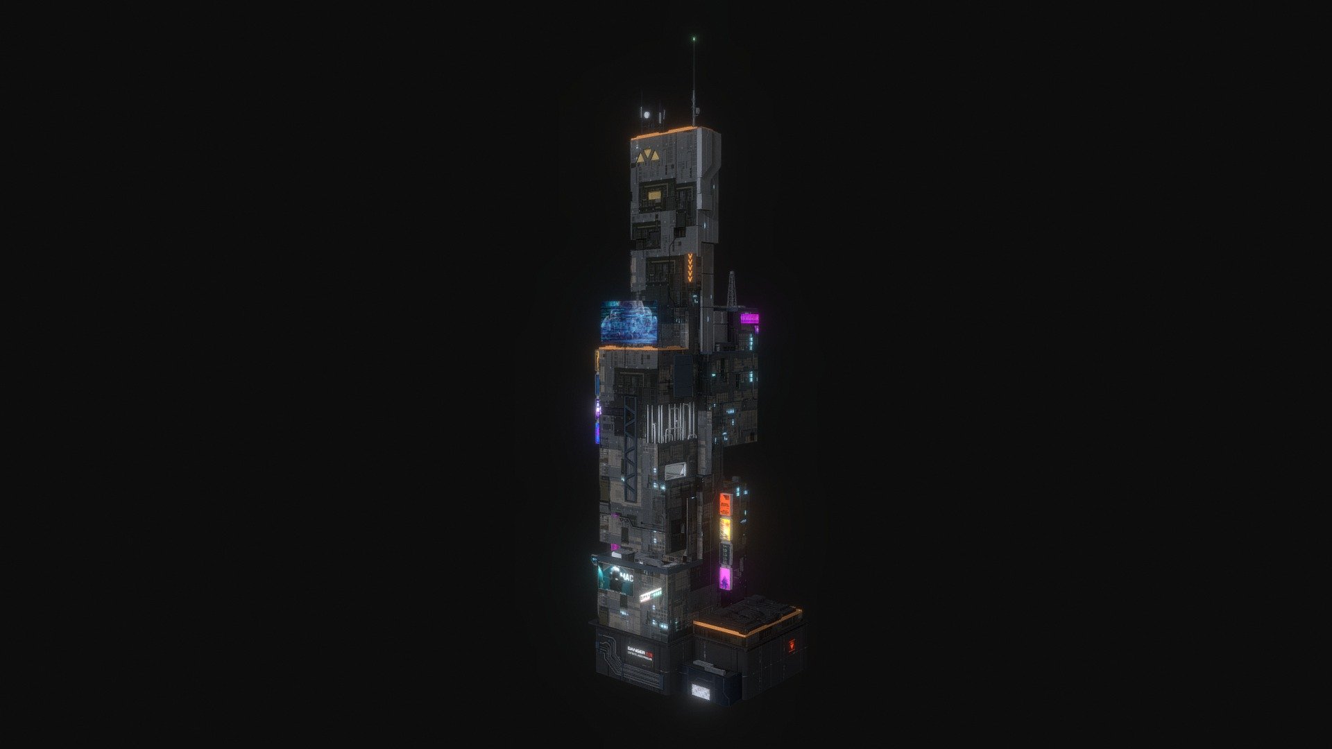 Cyberpunk Futuristic building Kitbash Bundle_001 - 3D model by Zippy ...