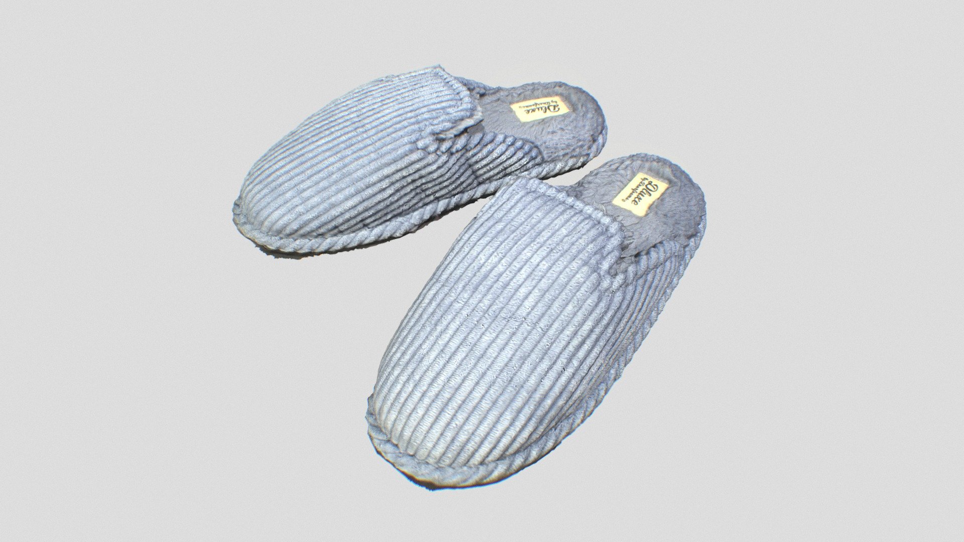 Fuzzy Blue Slippers - Felt, Soft, Patterned, Fur - Buy Royalty Free 3D ...
