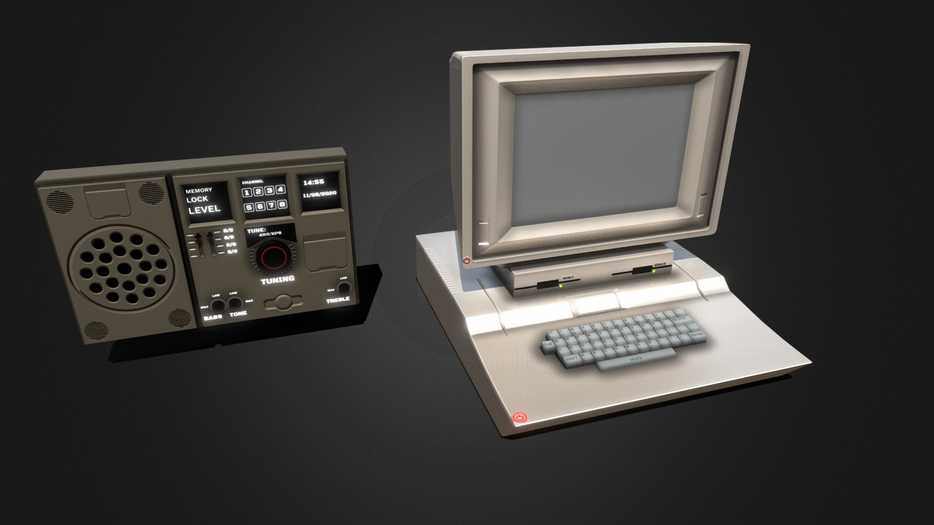 Vintage Pc And Radio - 3D model by Cécile Amstad (@c.m.a) [ce29f88 ...
