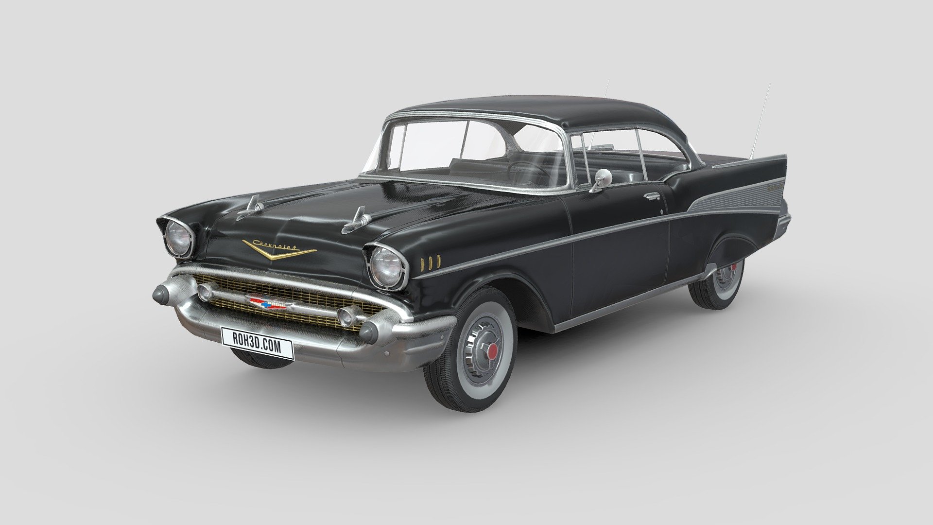Low Poly Car - Chevrolet Bel Air 1957 Black - Buy Royalty Free 3D model ...