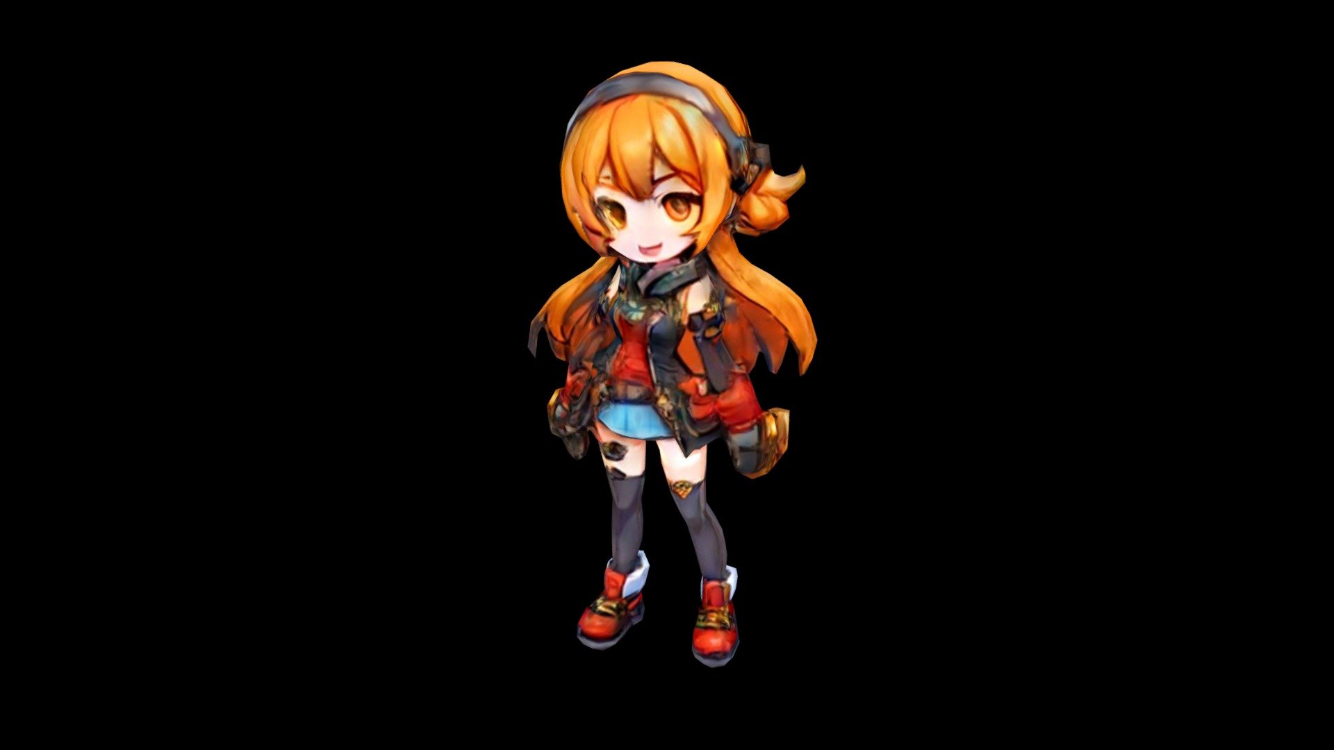A sticker featuring a chibi-style character with - Download Free 3D ...