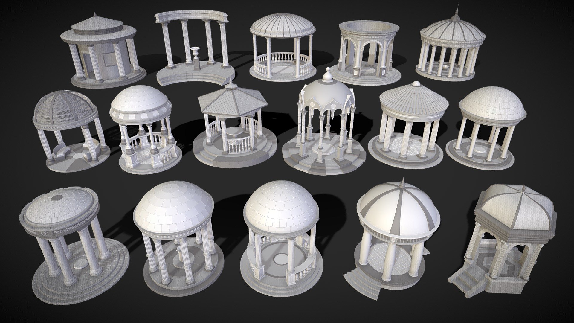 Rotundas - 16 pieces - 3D model by 3d.armzep [ce30f6a] - Sketchfab