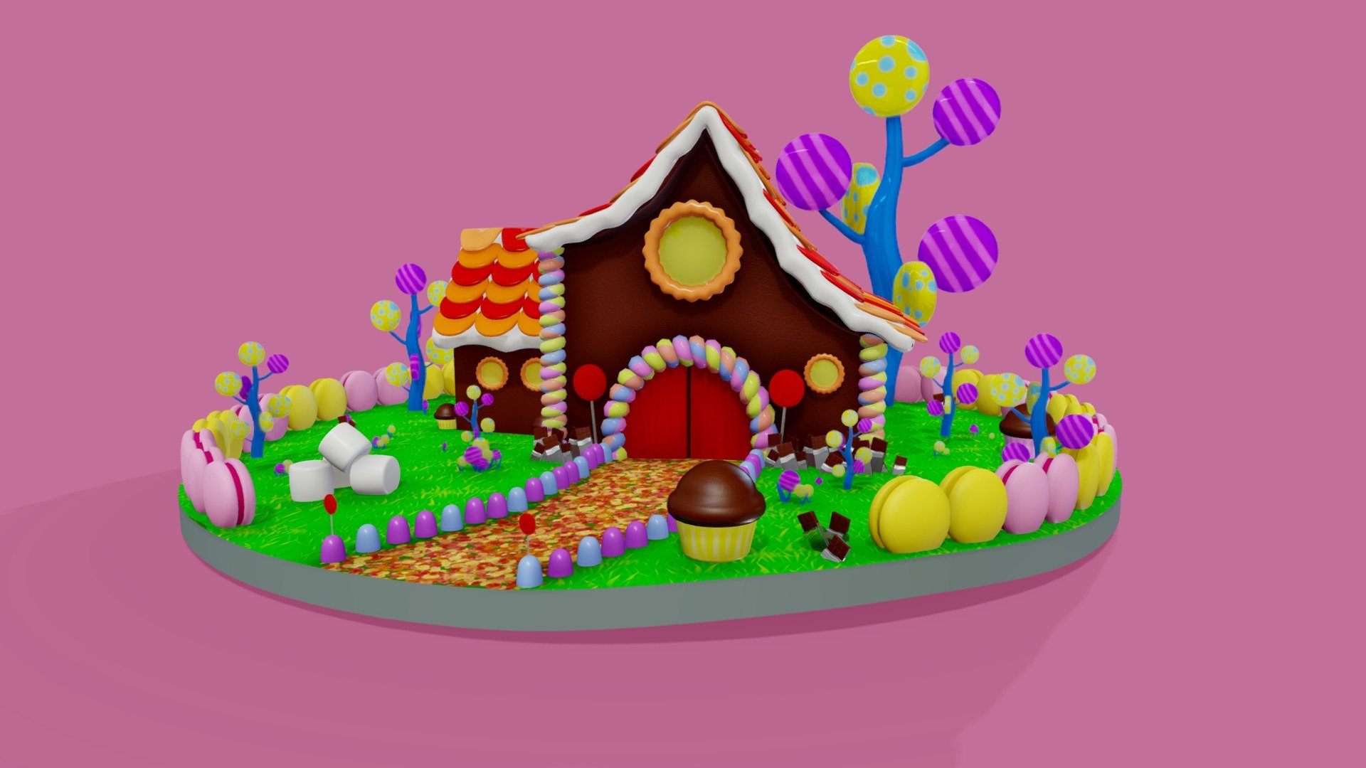 Fantasy Candy House - 3D model by tapasuma_art [ce31500] - Sketchfab