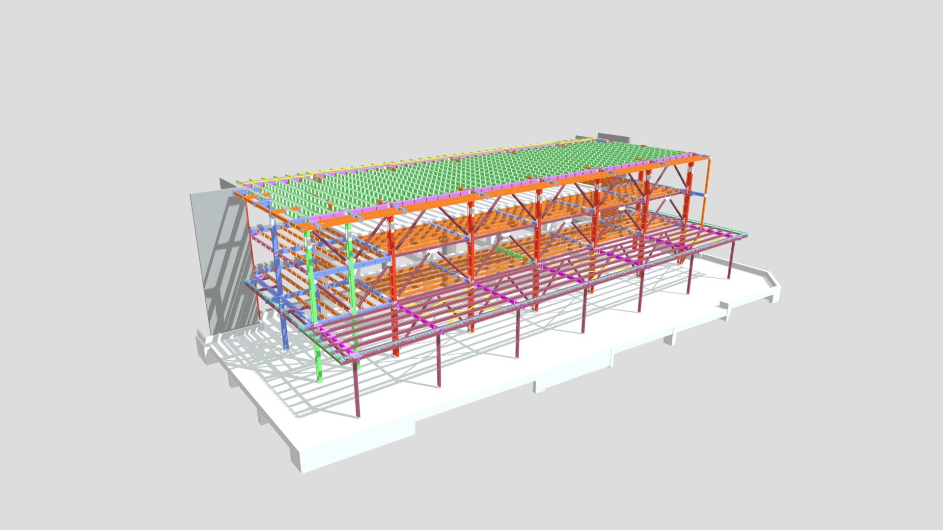 Ünüversite Yapısı İlave Çelik Yapı Tasarımı - 3D model by AES YAPI ...