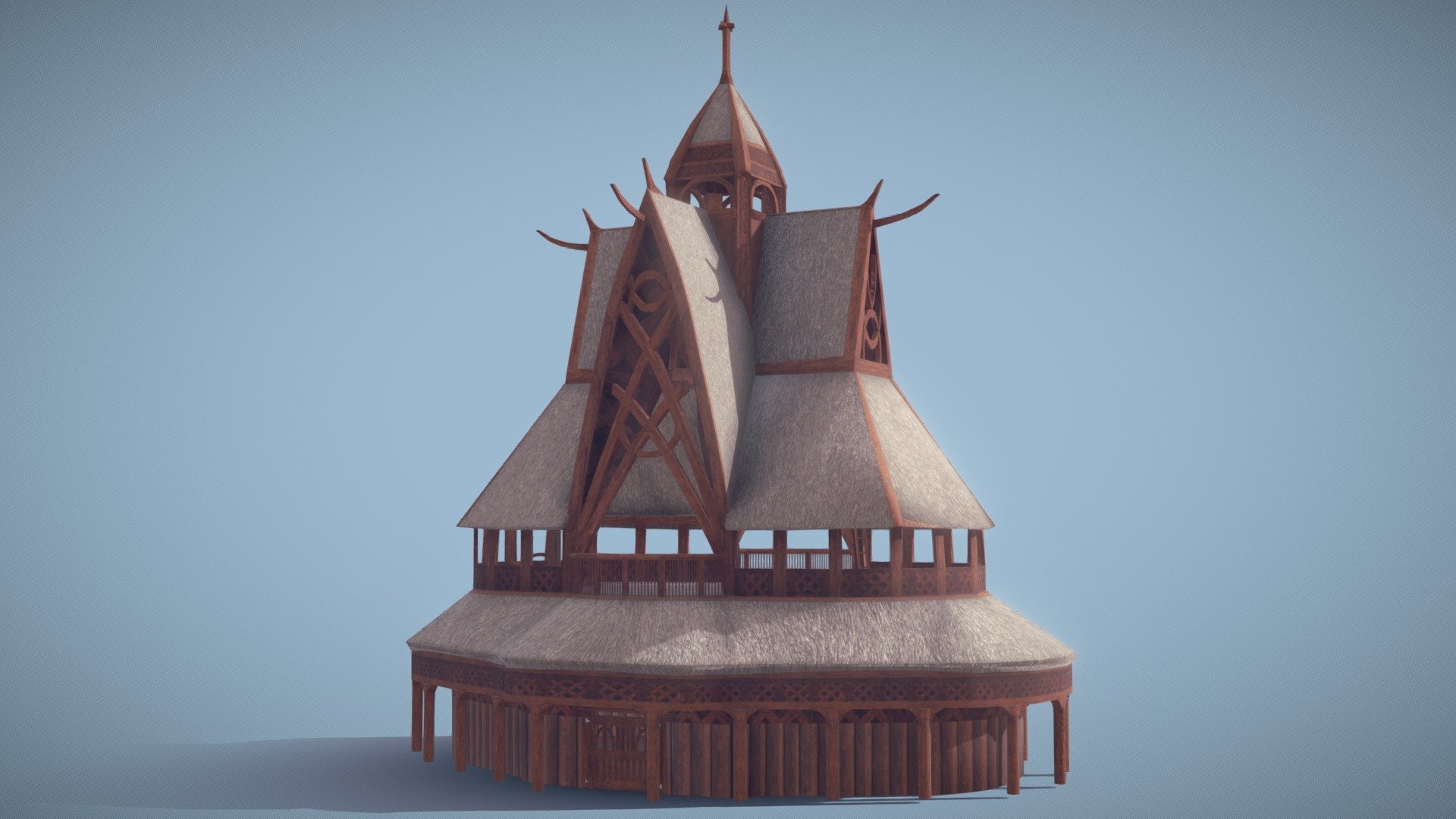 Norse Viking Stave Church-Building - Buy Royalty Free 3D model by ...