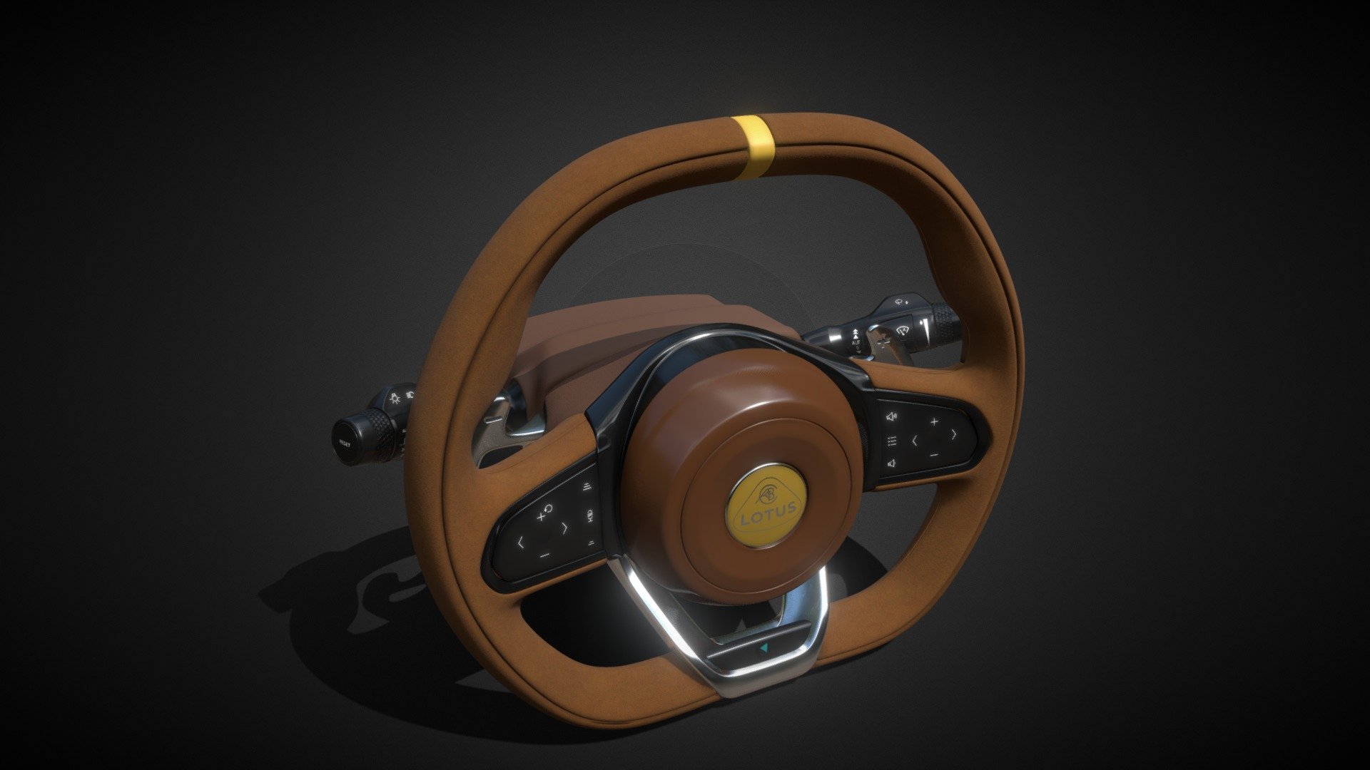 Lotus Emira steering wheel brown alcantara - Buy Royalty Free 3D model ...