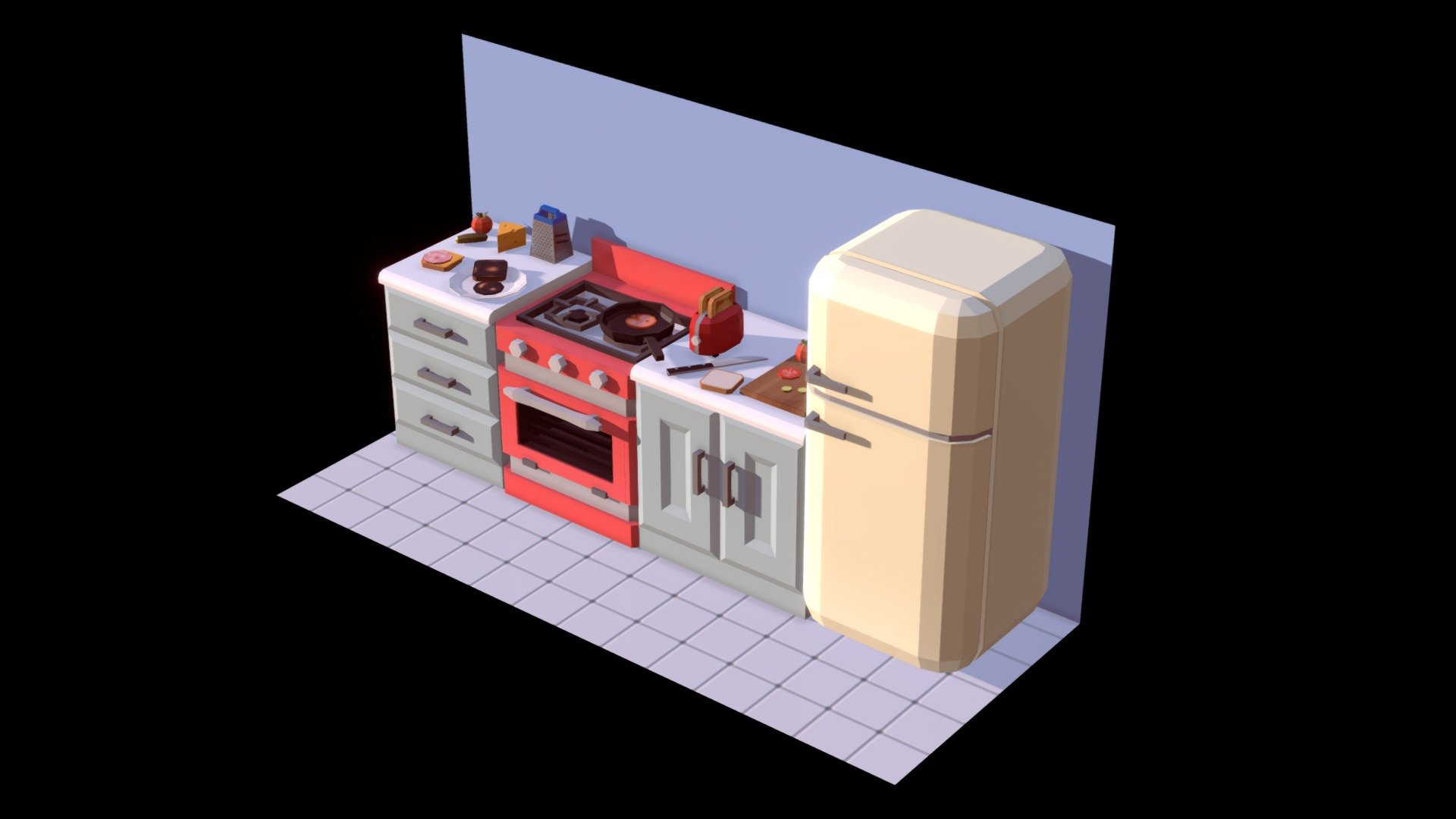 Kitchen - 3D model by sdvtljkrgv (@orthemid) [ce4db50] - Sketchfab