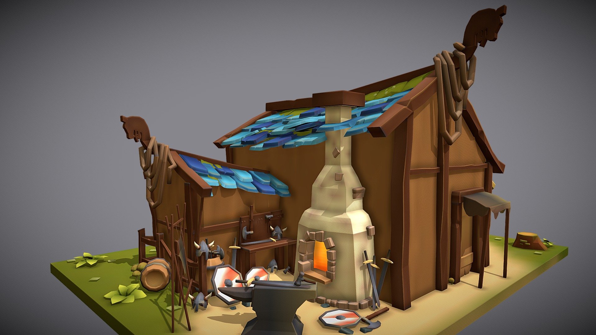 viking blacksmith - 3D model by KillianVermeer [ce56750] - Sketchfab