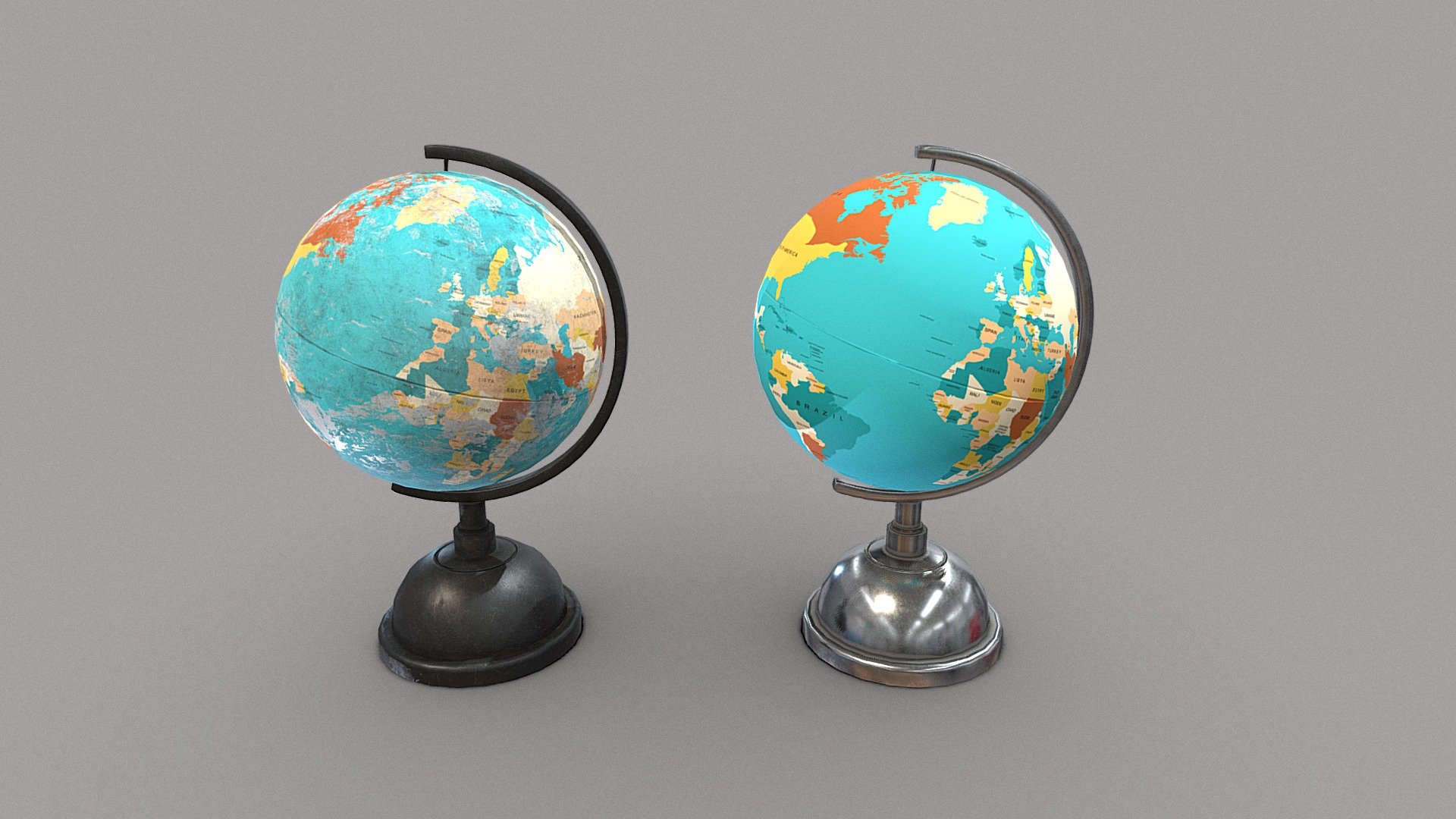 Pair of desk globes - Buy Royalty Free 3D model by Sousinho [ce573a2 ...
