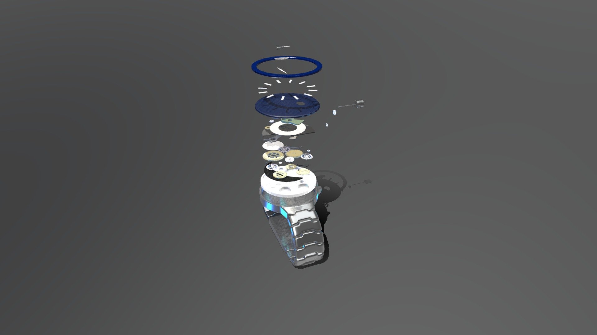 blue watch with inside - 3D model by sepp (@seppdegroote06) [ce5eb5a ...