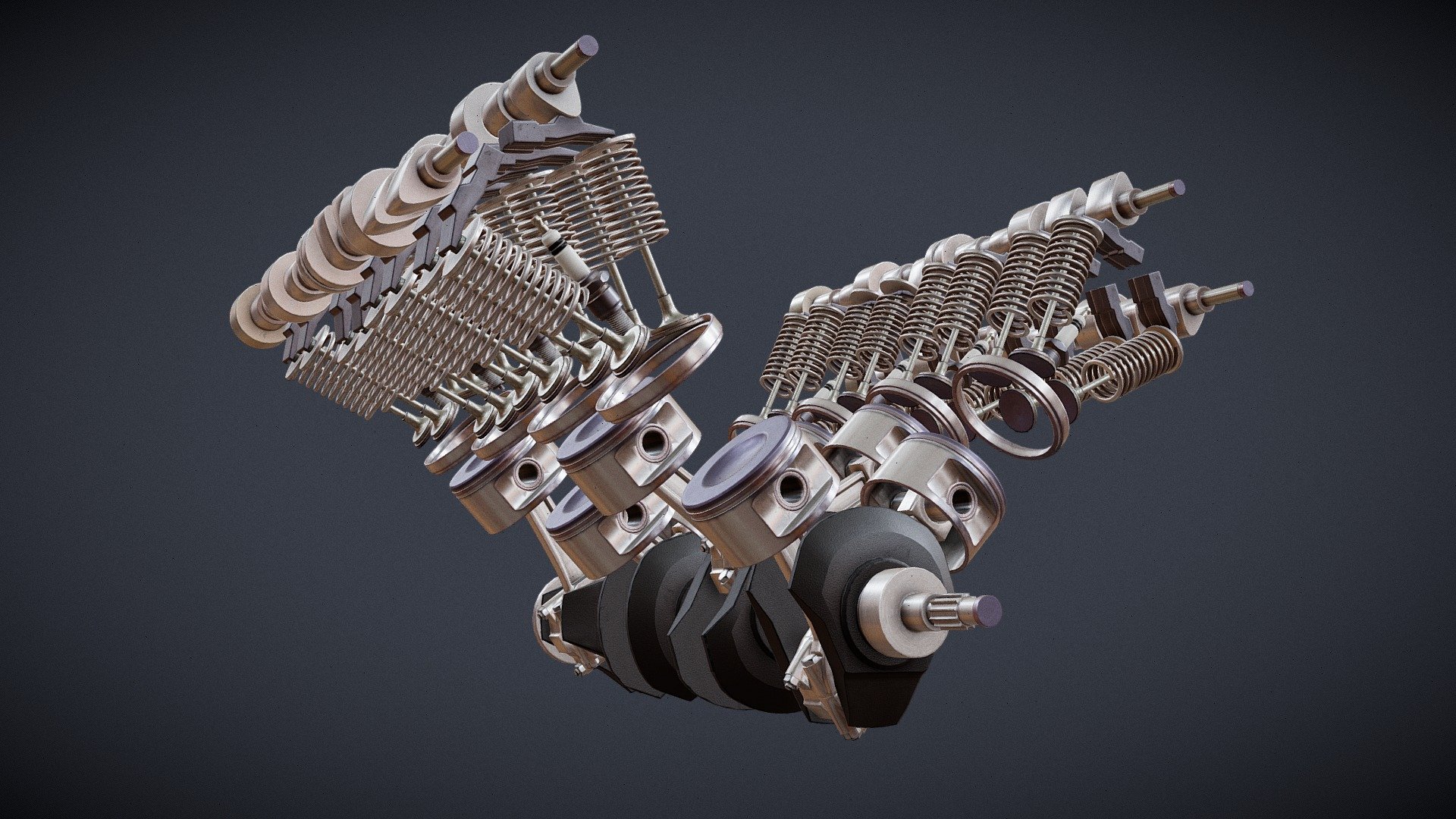 Mid Poly / Сinematic | V8 Engine - 3D model by Saritasa [ce69eca ...