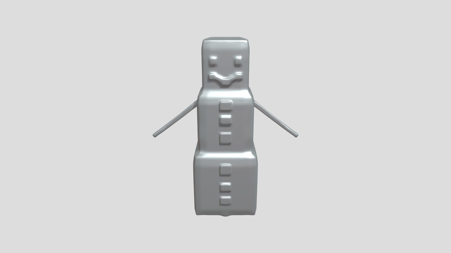 Minecraft blocky snowman with stick arms - 3D model by operator_ai ...