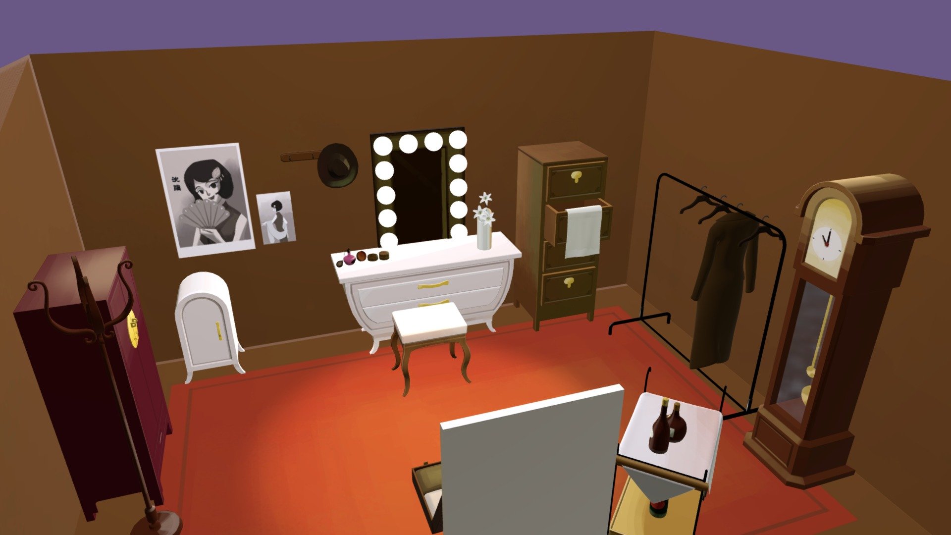 backstage with brush painted texture - 3D model by jessicasheng139918 ...