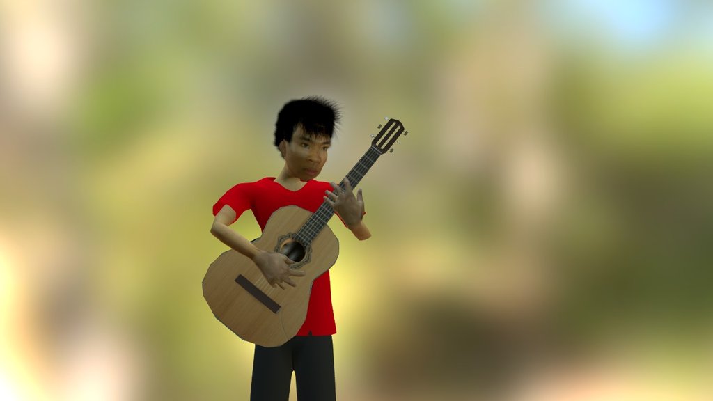 [Animation] I'm Playing a guitar - 3D model by bo_songdat (@bo ...