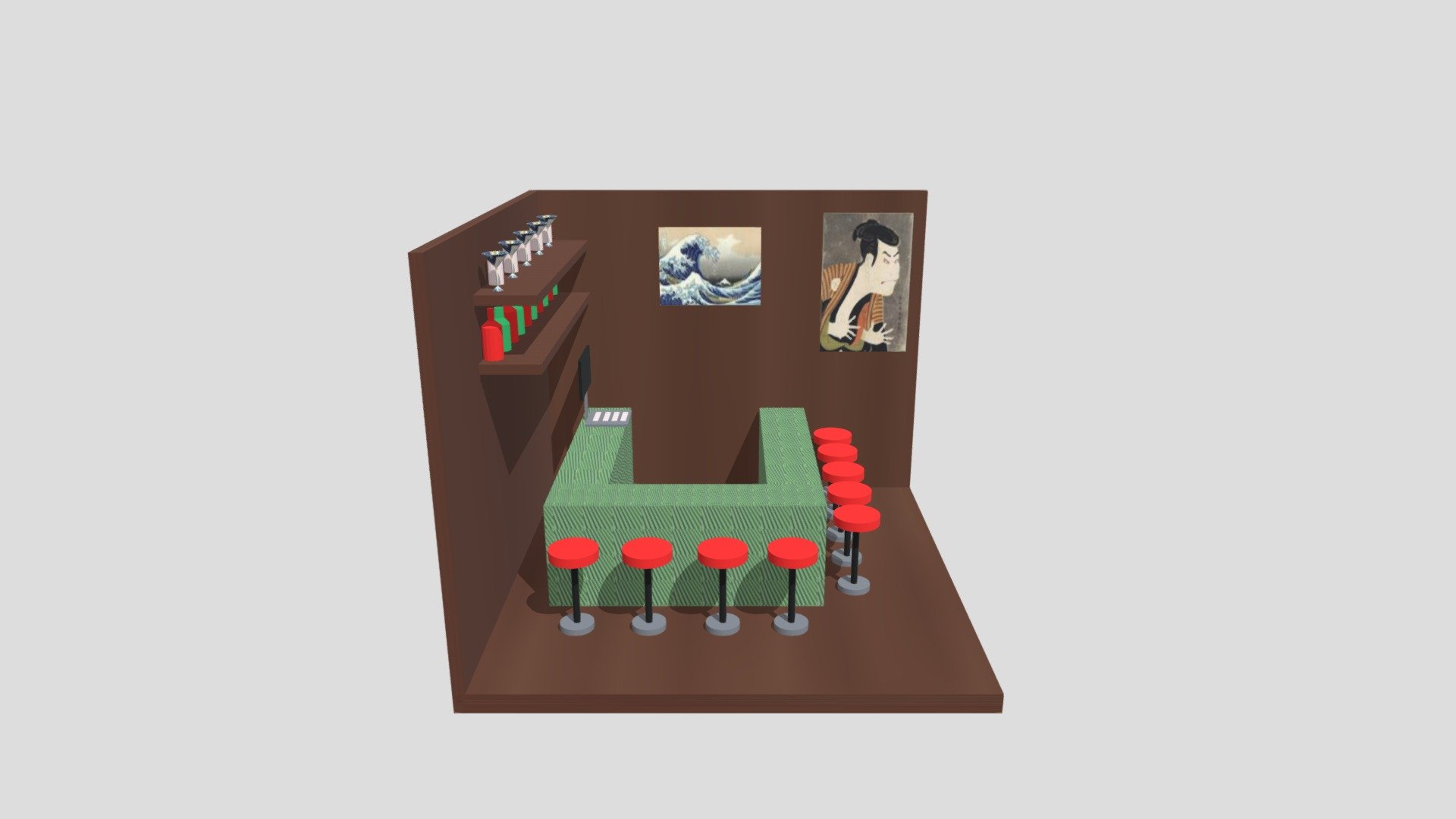 Low Poly Japanese Bar - 3D model by betty035523222 [ce9554f] - Sketchfab