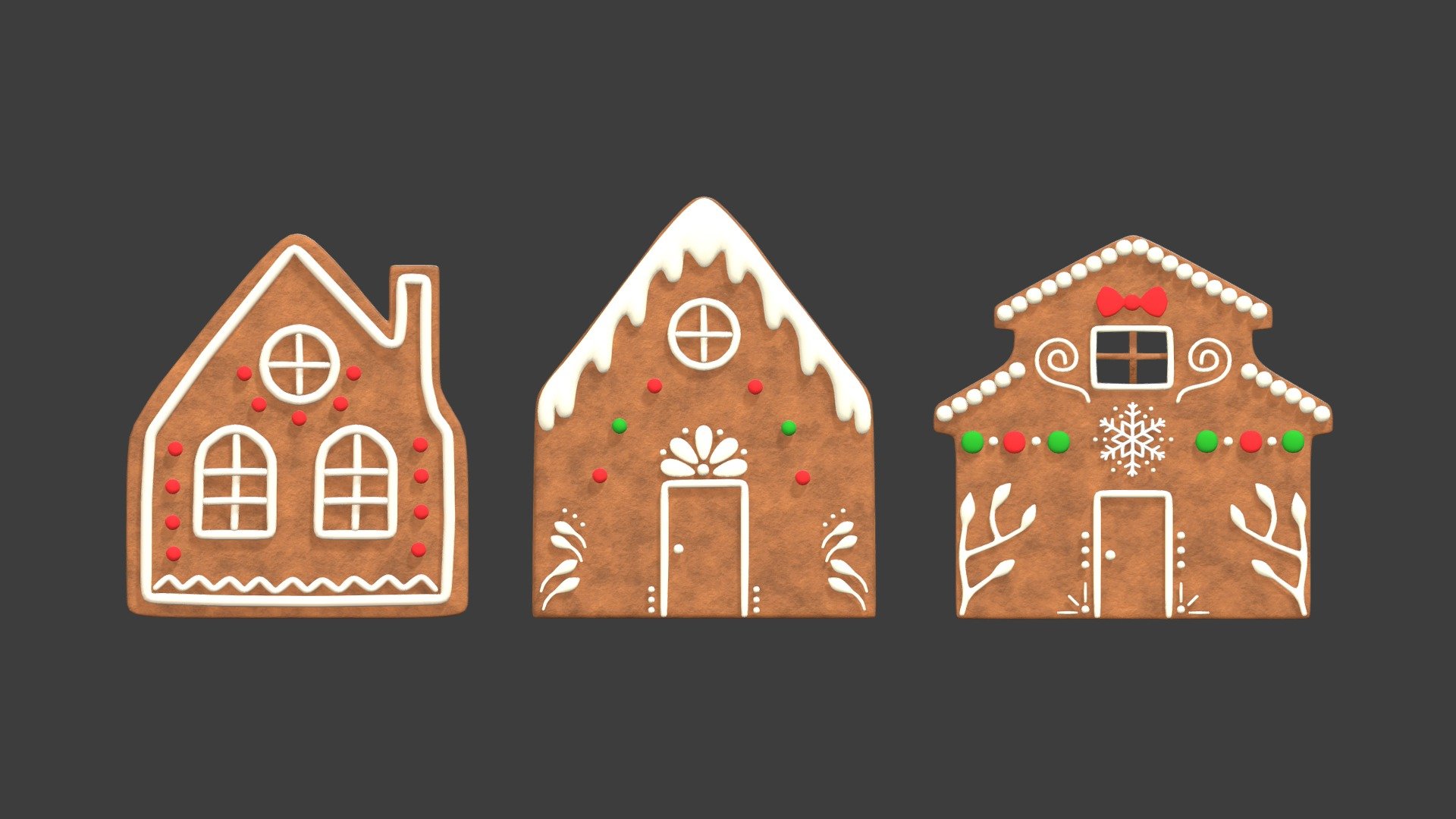Gingerbread Christmas Cookie 4 - Snow House - Buy Royalty Free 3D model ...